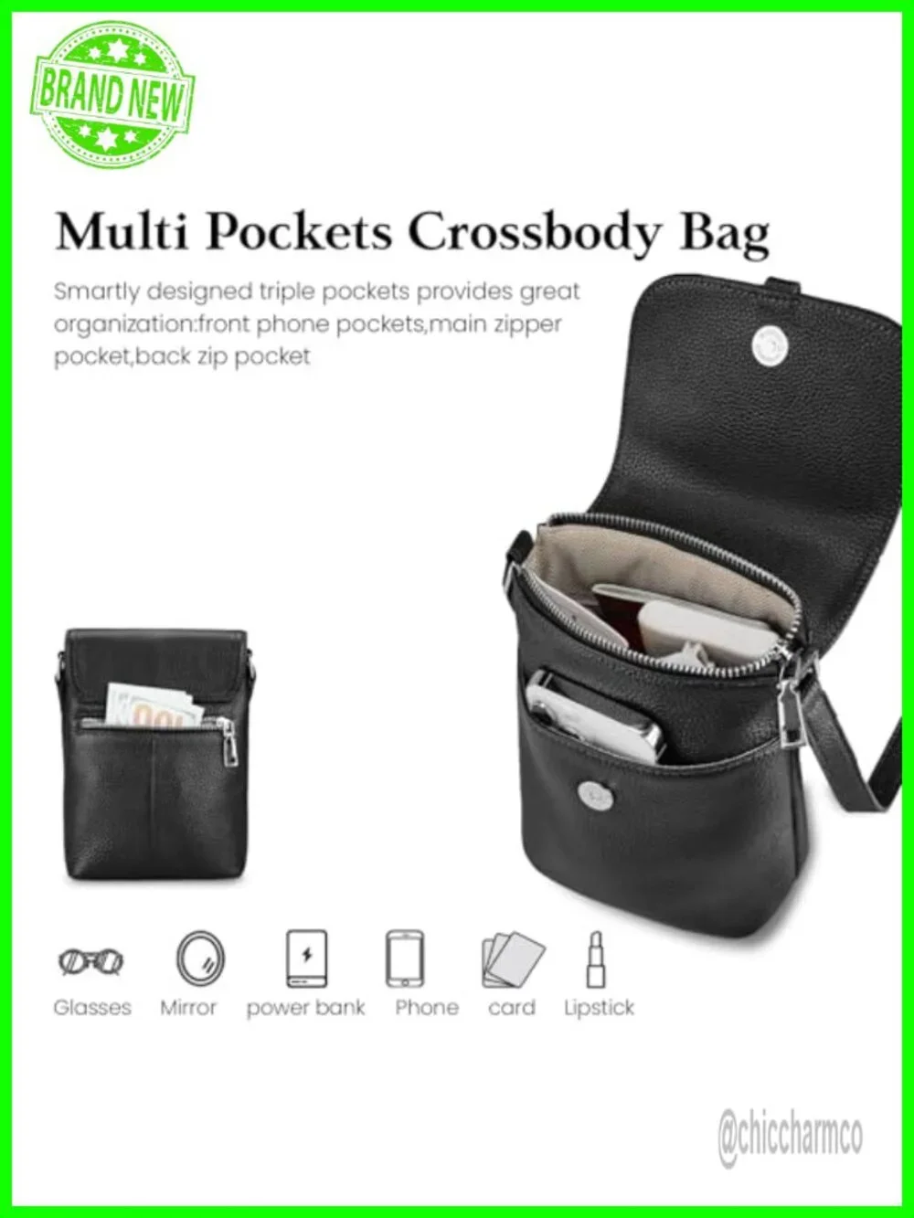 Bags | Genuine Leather Small Crossbody Bag With Rfid Protection Phone ...